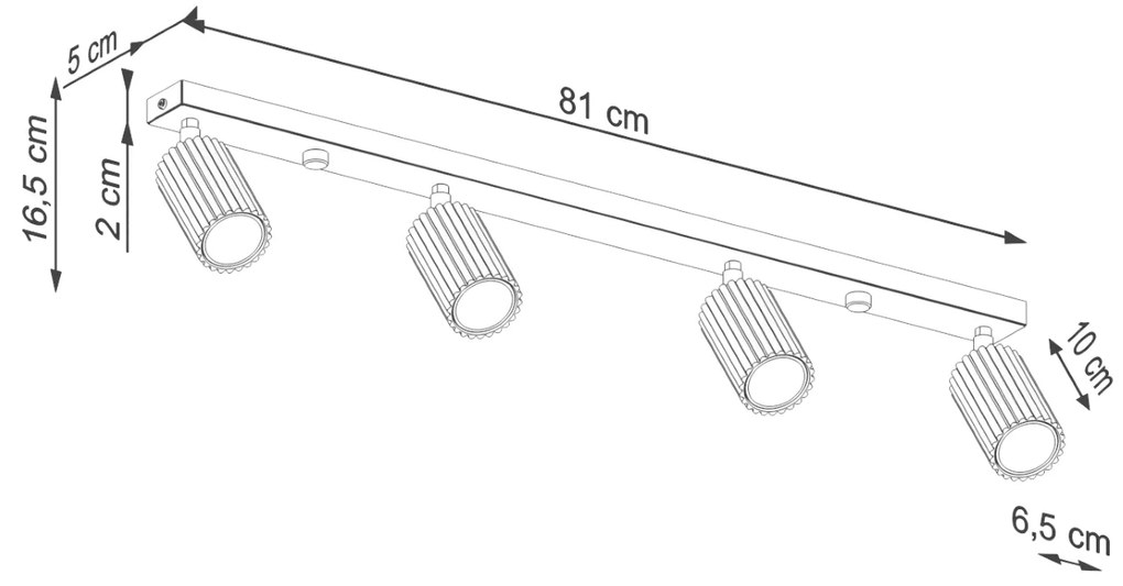 Sollux Lighting Stropní svítidlo KARBON 4L červený okr