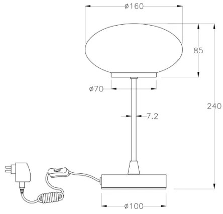 Fabas Luce 3339-30-178 - LED Stmívatelná stolní lampa JAP LED/5W/230V chrom