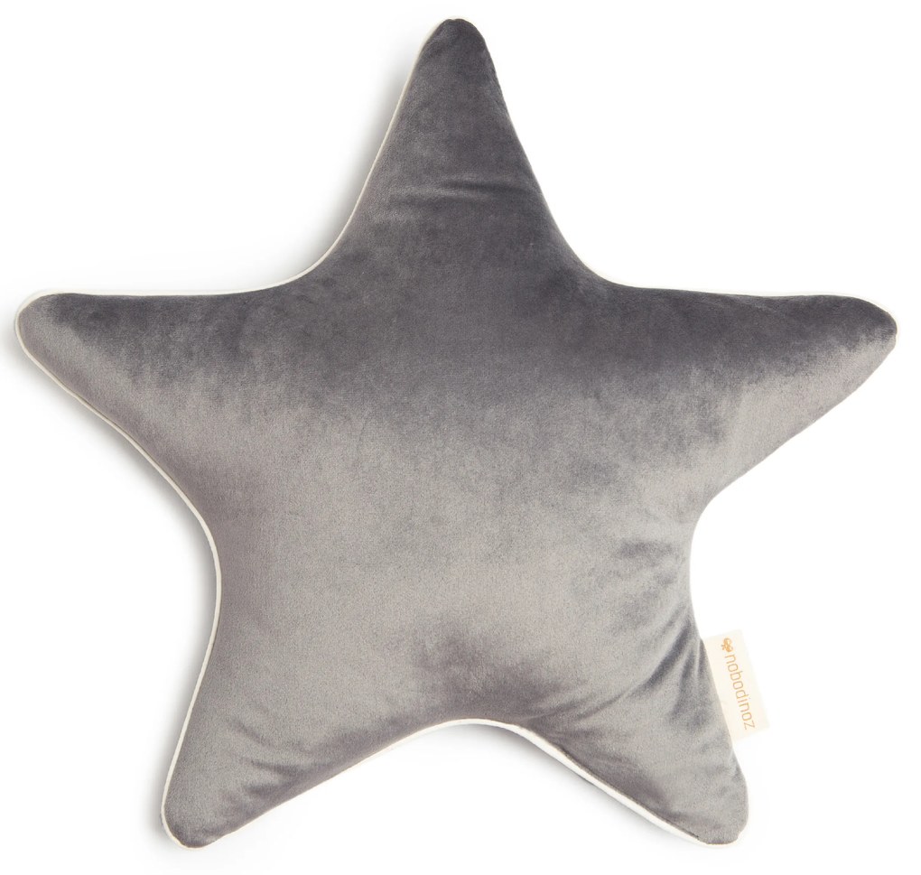 Nobodinoz Polštář Aristote Star Velvet Slate Grey