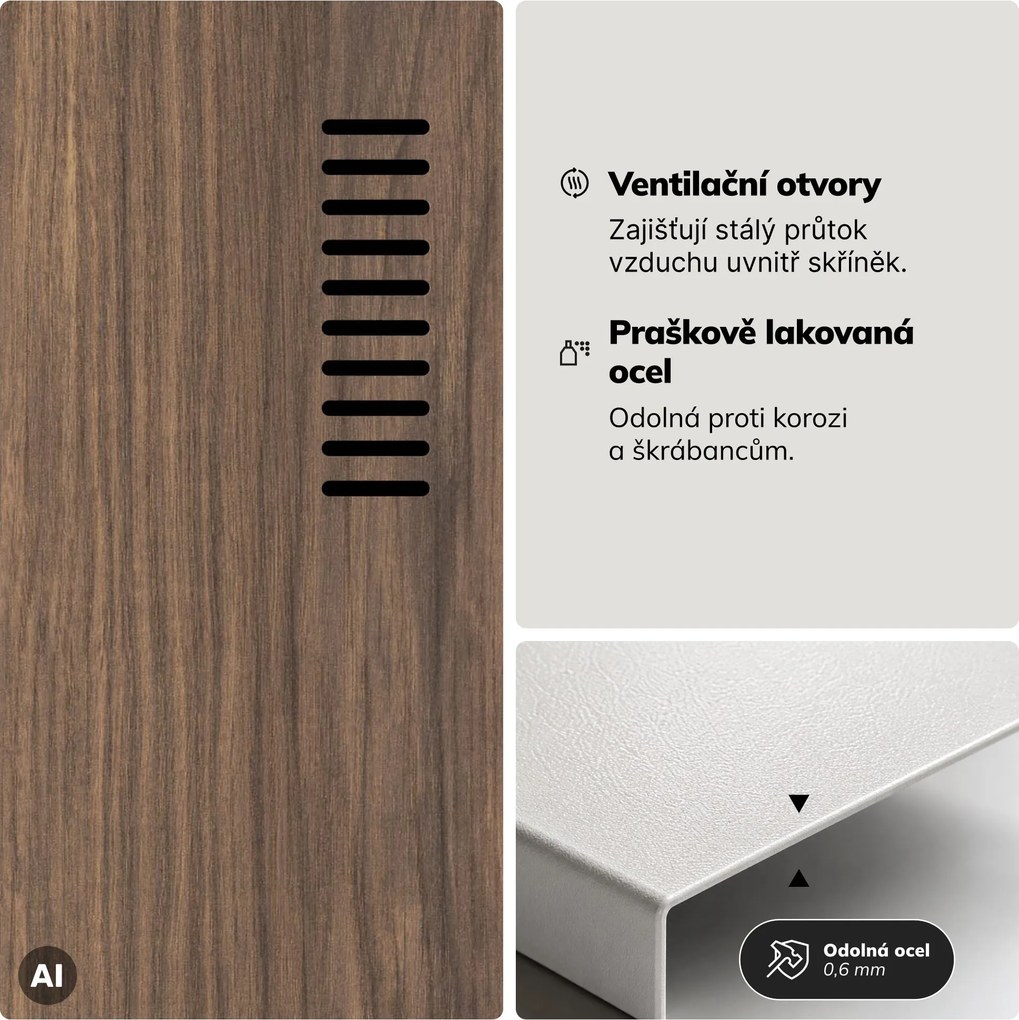 Šatní skříň typu L bílá, ořech, 800x1850x450 mm: JULIA Eco Design