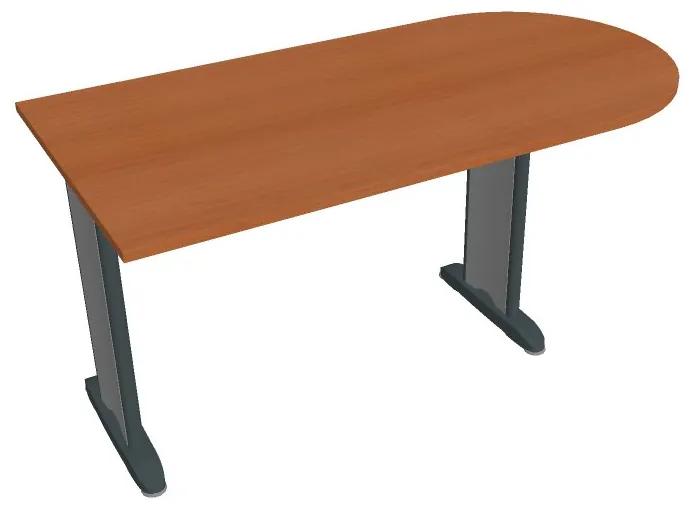 Stůl jednací oblouk 160 cm - Hobis Flex FP 1600 1 Dekor stolové desky: třešeň, Barva nohou: černá