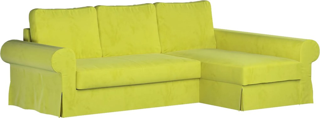 Potah na pohovku IKEA Backabro rozkládací se šezlongem barva zelená látka lesklé, sametová