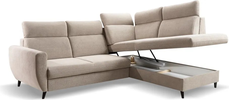 Rozkládací rohová sedačka TORRINO L pravý roh šedá