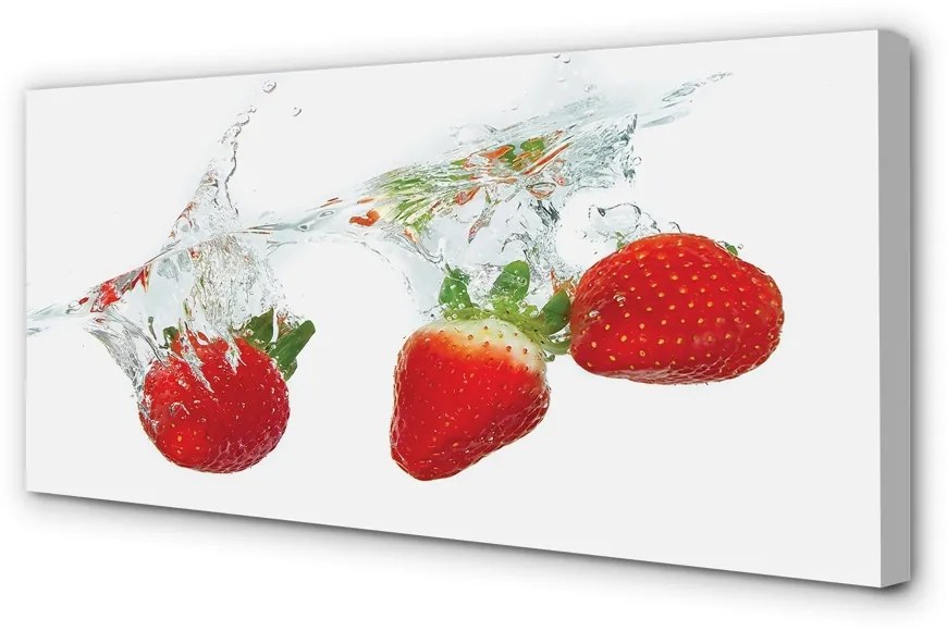 Obrazy na plátně Water Strawberry bílé pozadí 120x60 cm