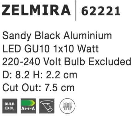 Podhledové svítidlo Zelmira černé