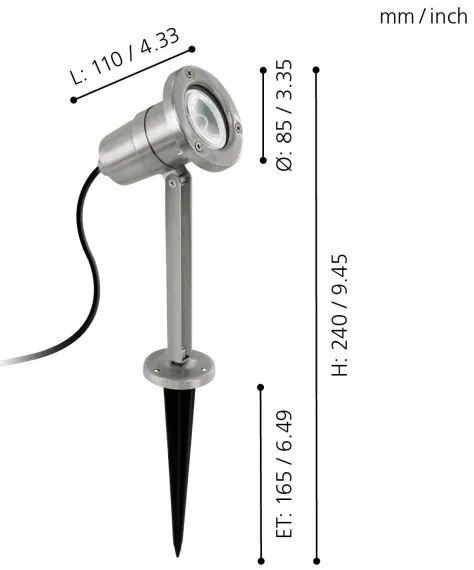 Eglo 94111 - LED venkovní osvětlení NEMA 1xGU10/5W/230V IP54