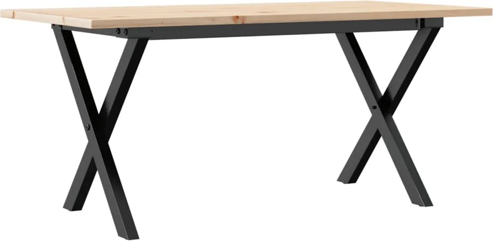 Konferenční stolek s X rámem 100x50x45 cm borové dřevo a ocel 3282688