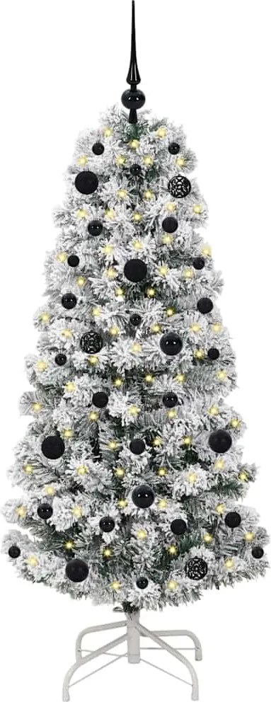 Umělý Skládací Vánoční Strom 150 LED Zelená a bílá 150 cm 3395587