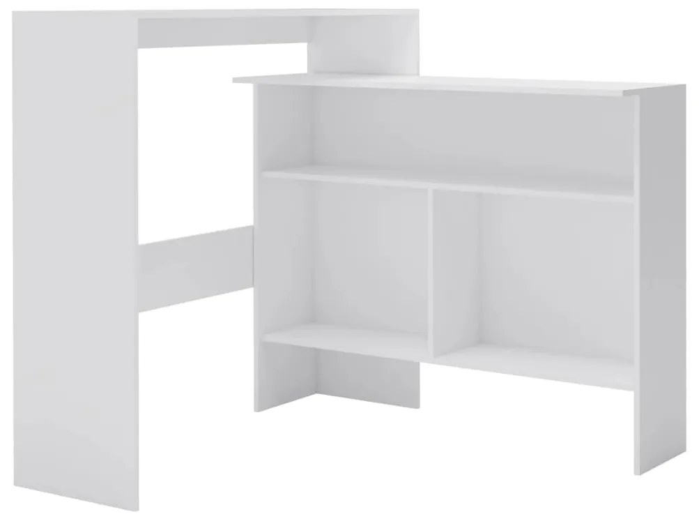 Barový stůl se 2 stolními deskami bílý 130 x 40 x 120 cm 280217