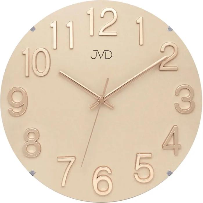 Skleněné kulaté čitelné nástěnné hodiny JVD HT98.3