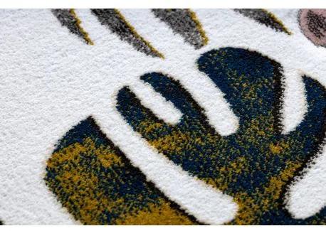 koberec ZAHRADA, PLAMEŇÁCI, LISTY MONSTERY, krémový velikost 140x190 cm | krásné koberce cz