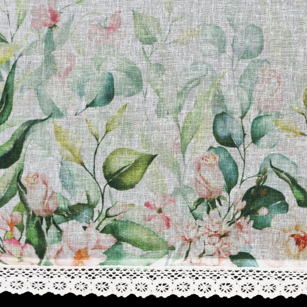 KRÁTKÁ ZÁCLONA NA PÁSCE ESTERA 150X30 CM KVĚTY