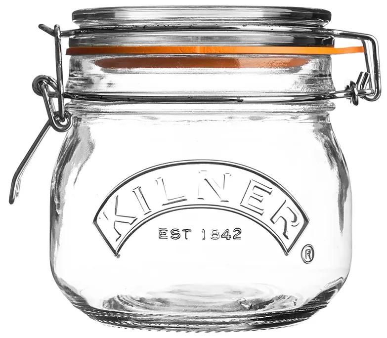 Zavařovací sklenice Kilner se skleněným víčkem a klipem 500 ml