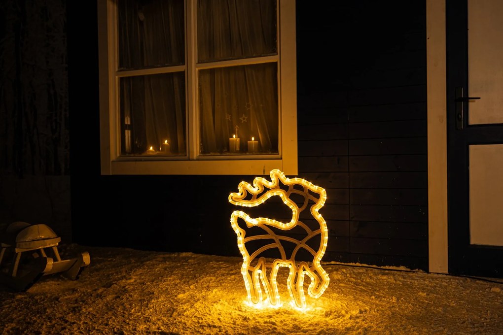 Easy Fix 2D LED světelný jelínek, závěsný, 47 × 64 × 2 cm, teple bílá, 3D tisk, DZX0093WS1