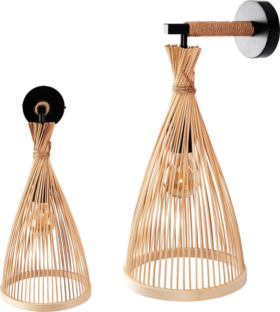 Toolight Boho, nástěnné svítidlo 1xE27 APP1340-1W, černá-hnědá, OSW-05777