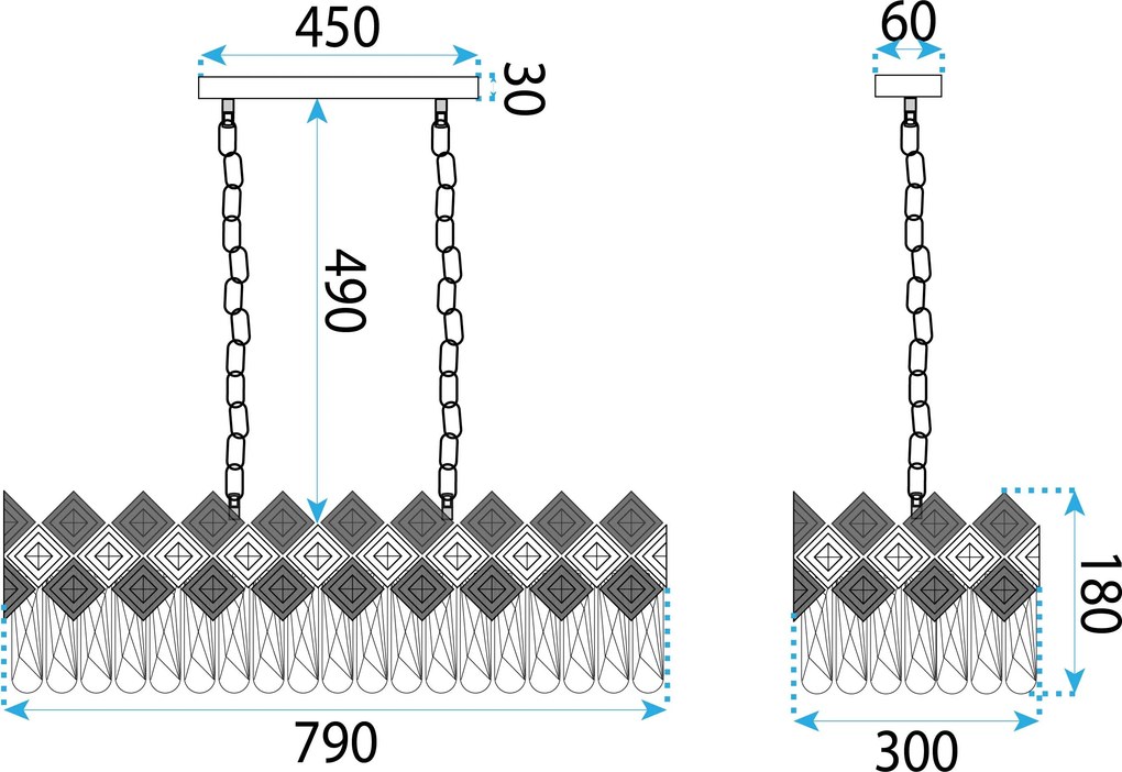 Toolight Toolight, stropní svítidlo 8xE14 APP1539-12CP80, zlatá lesklá, OSW-05170