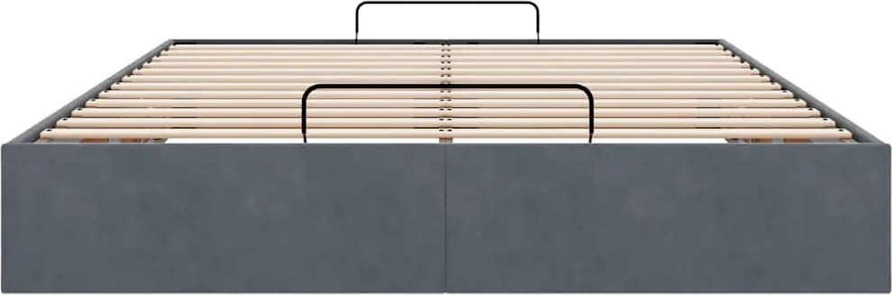 Osmanský rám postele bez matrace tmavě šedý 140x190 cm samet 3310962
