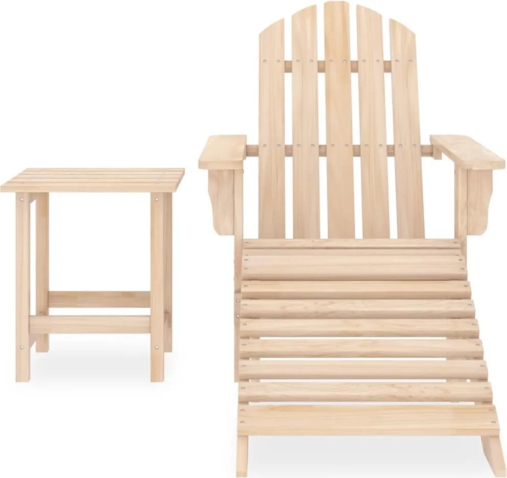 Zahradní židle Adirondack s podnožkou a stolkem masivní jedle 315932