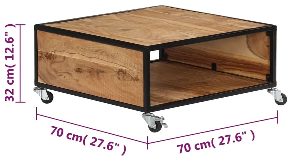 vidaXL Marketos Konferenční stolek 70 x 70 x 32 cm masivní akáciové dřevo