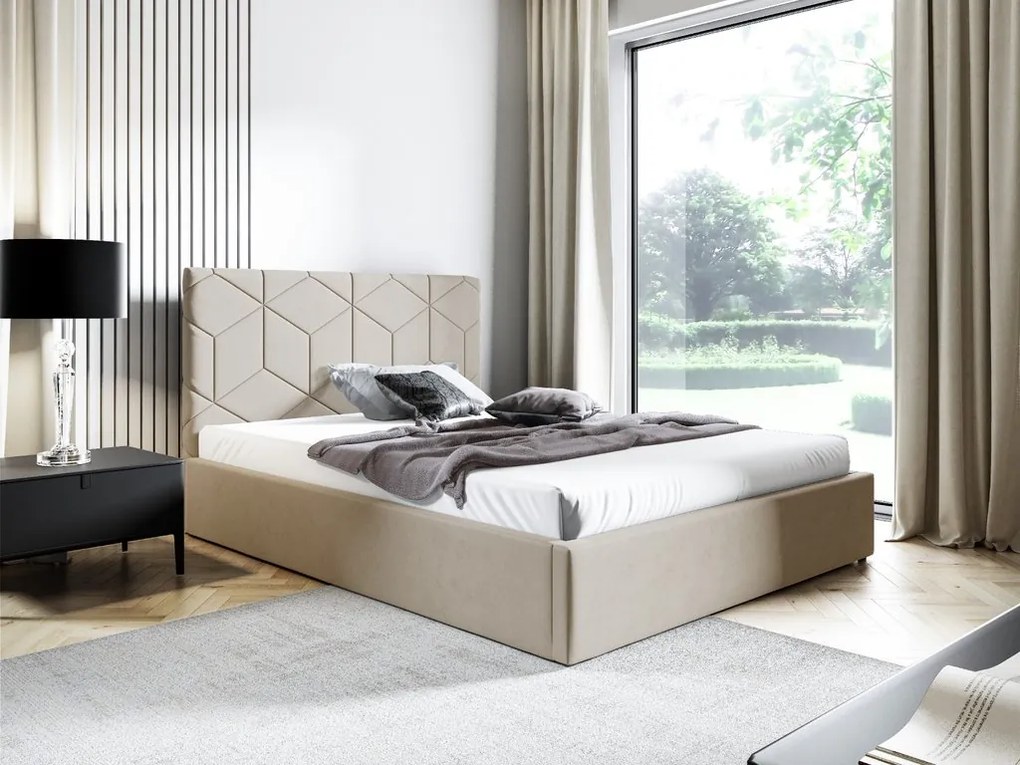 Eka Čalouněná postel BOX 90x200 cm Barva látky Trinity: Černá (Trinity 2316), Úložný prostor: Bez úložného prostoru