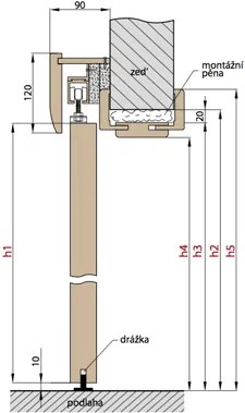 Posuvné dveře na stěnu Magnólie 1 Světle šedý ST CPL