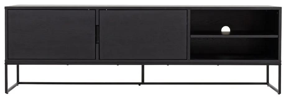 Černý TV stolek v jasanovém dekoru Tenzo Lipp, šířka 176 cm