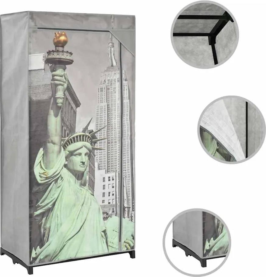 Šatní skříň New York 75 x 45 x 160 cm textil 282461