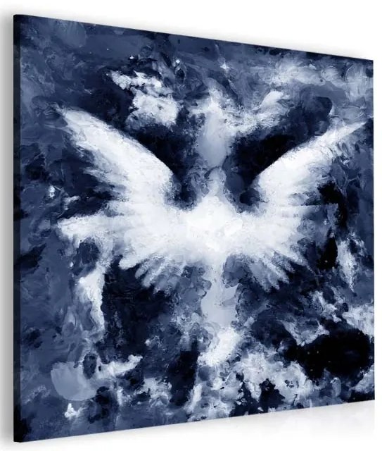 Abstraktní obraz andělská křídla - modrý