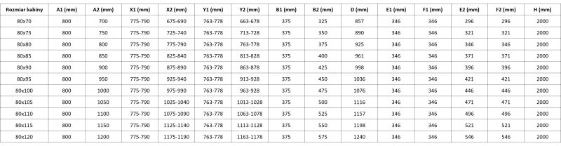 Mexen Mist-F Duo, skládací sprchový kout 80 x 100 cm, čiré sklo-černý rám, 8A6-080L-100P-70-70