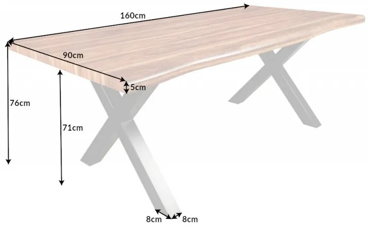 Jídelní stůl Wild 160cm vzhled ořech 50mm/ 42278