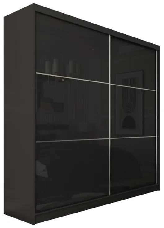 Posuvná šatní skříň VIVIANA, 200x216x61, černá