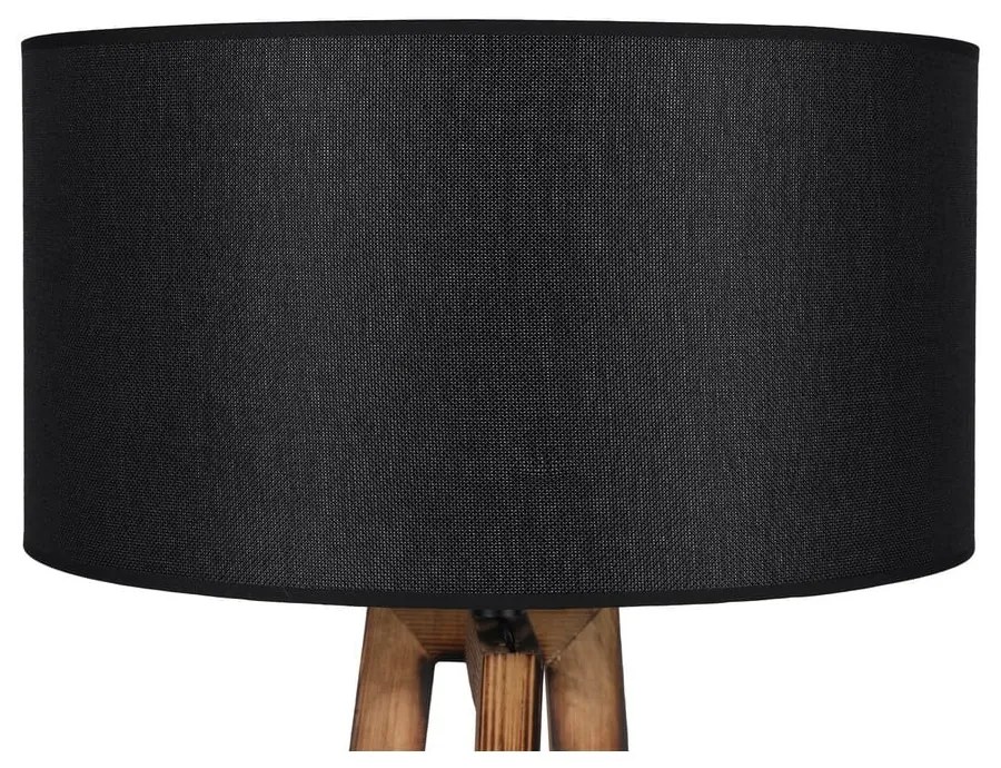 Černá/hnědá stojací lampa s textilním stínidlem (výška 149 cm) Maçka – Opviq lights