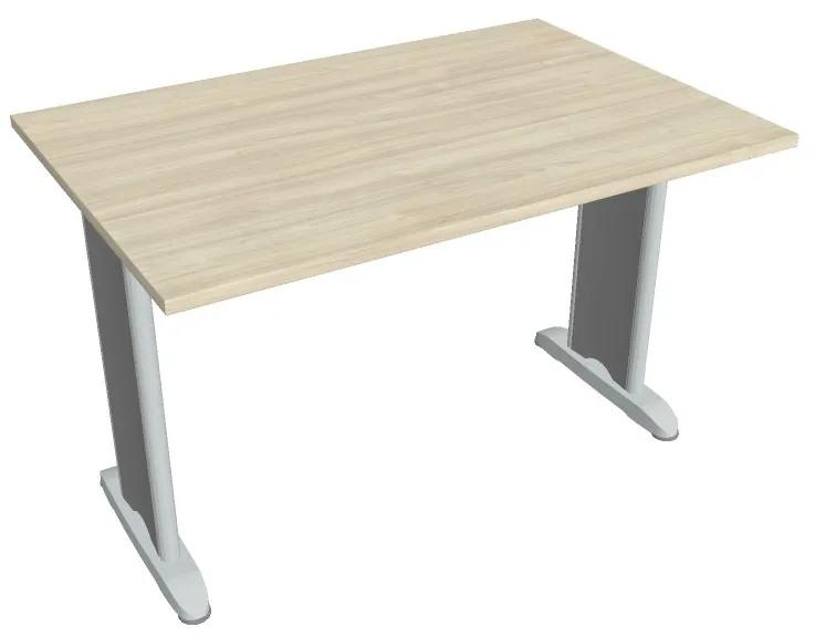 Stůl jednací rovný 120 cm - Hobis Flex FJ 1200 Dekor stolové desky: akát, Barva nohou: Stříbrná