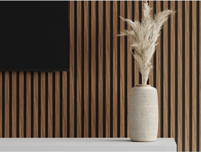 Mexen Lam-F, akustické stěnové lamely 275 × 30 cm, plstěný podklad 8 mm, technická dýha, mahagon rubínový, S105-275307-3015-013