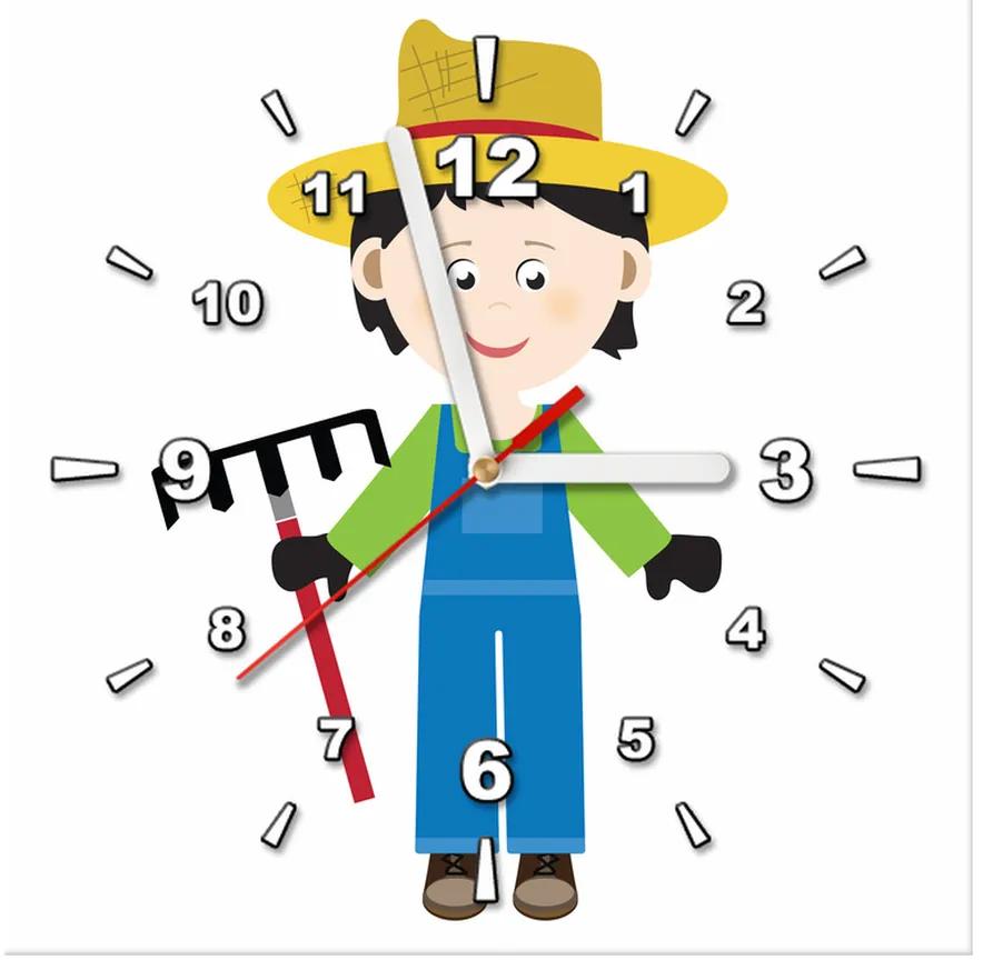 Gario Obraz s hodinami Farmář Rozměry: 30 x 30 cm