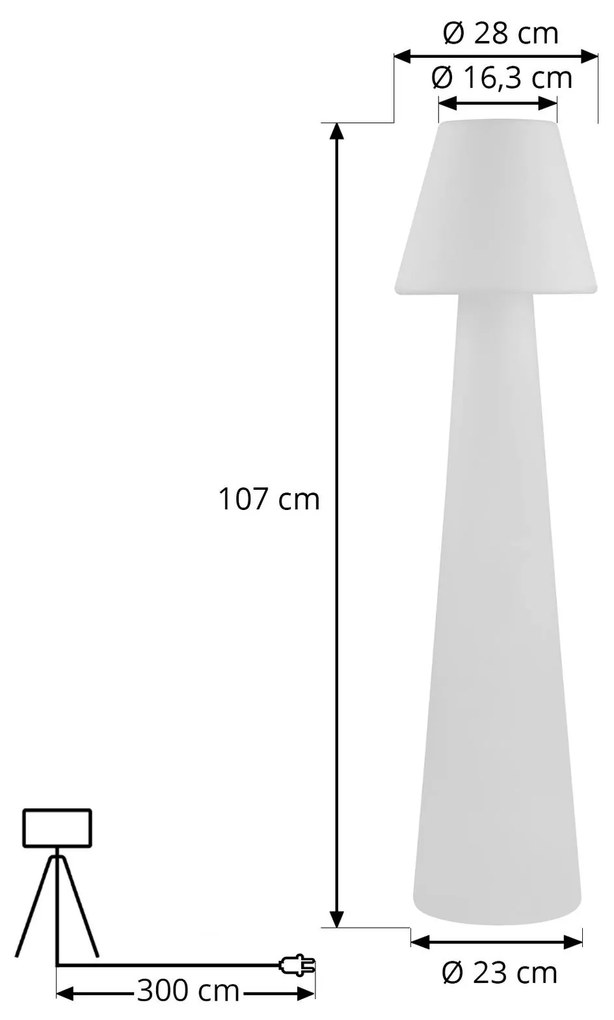 Lucande Gauri terasové světlo, IP65, 110 cm