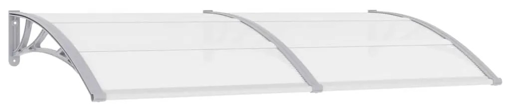 Vchodová stříška šedá a průhledná 200 x 75 cm polykarbonát 144820