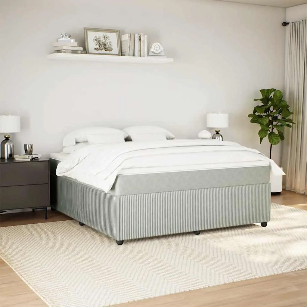 Box spring postel s matrací světle šedá 180x200 cm samet 3285656