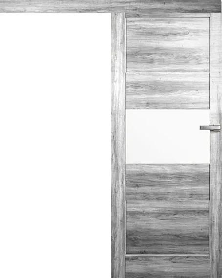 posuvné interiérové dveře na stěnu vasco doors TEO model 3 Průchozí rozměr: 70 x 197 cm, Orientace dveří: Levé dveře, Dekor: Dub šedý
