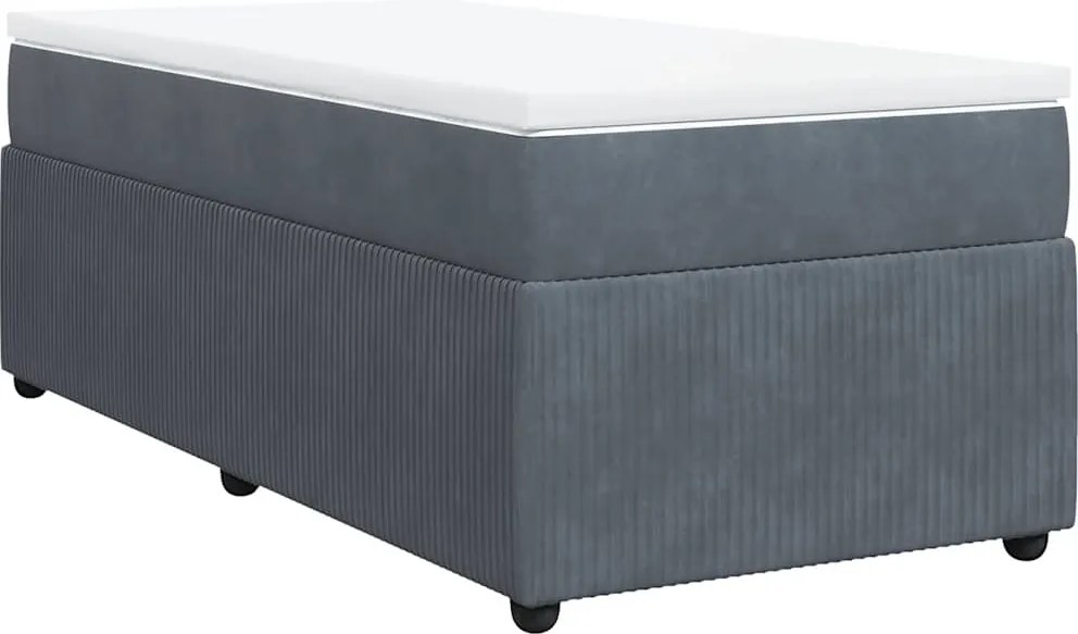 Box spring postel s matrací tmavě šedá 90x190 cm samet 3285609