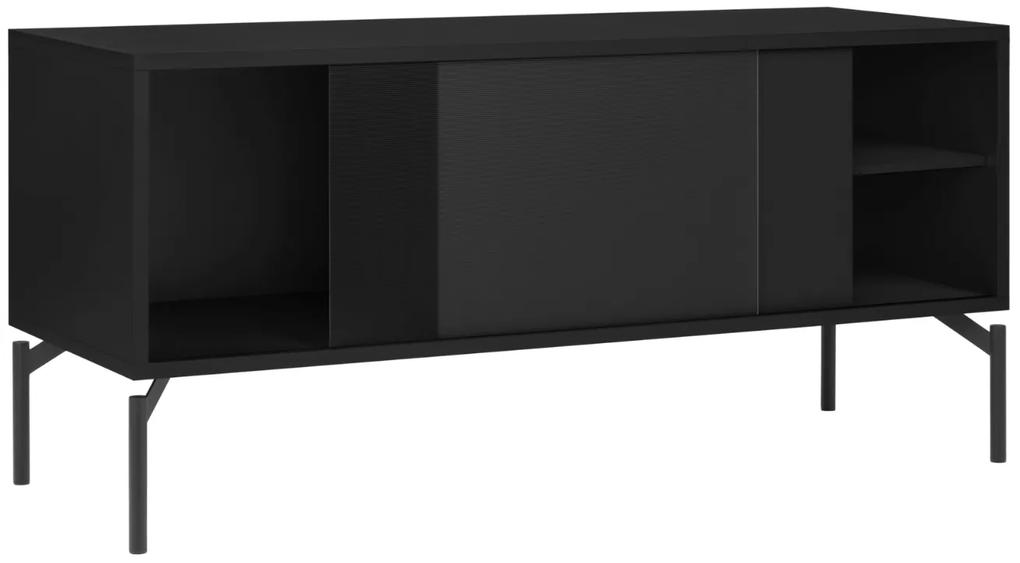 noo.ma Černý TV stolek Met 116 x 42 cm