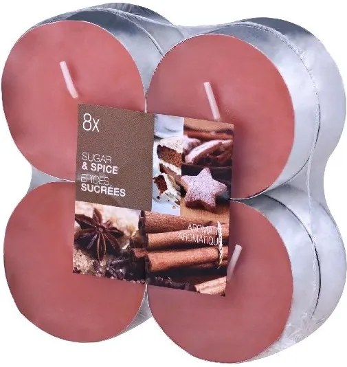Bolsius NR Čajové Maxi 8ks Sugar&Spice vonné svíčky