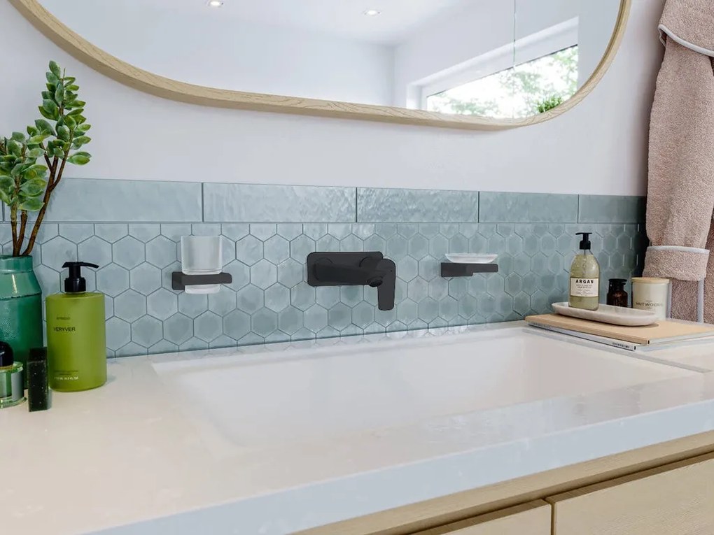 Hansgrohe Talis E, páková umyvadlová baterie pod omítku, s výtokem 22,5 cm, černá matná, 71734670