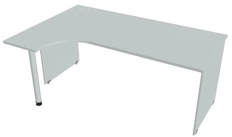 Stůl ergo pravý 180*120 cm - Hobis Gate GE 1800 P Dekor stolové desky: šedá, Dekor lamino podnože: šedá, Barva nohy: stříbrná