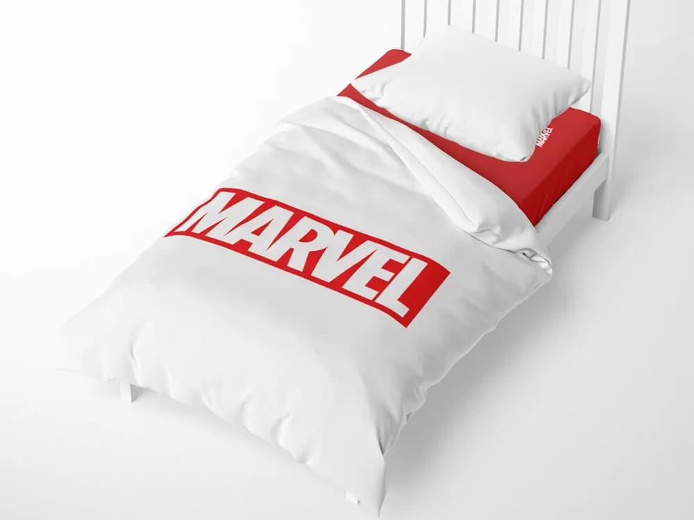 Herding povlečení Logo Marvel 140x200/70x90 cm bílé | BIANO