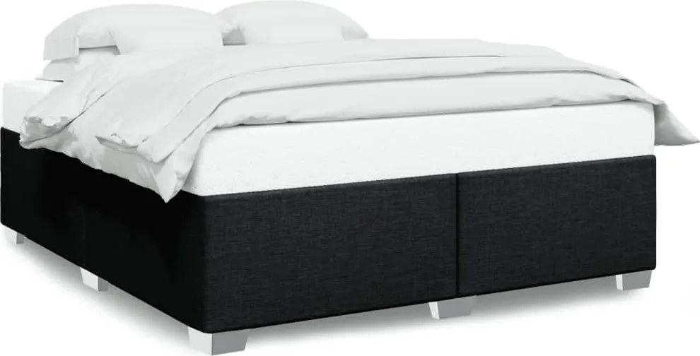 Rám postele bez matrace černý 200 x 200 cm textil 3284501