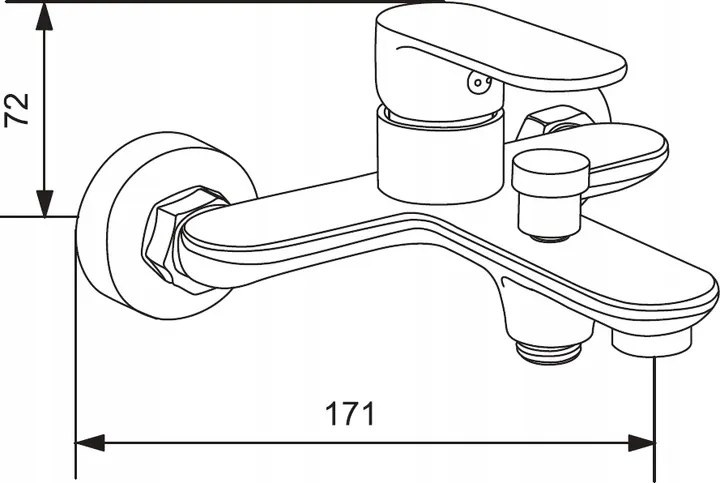 Vanová baterie MEXEN MILO s připojením na sprchu - černá matná, 71330-70