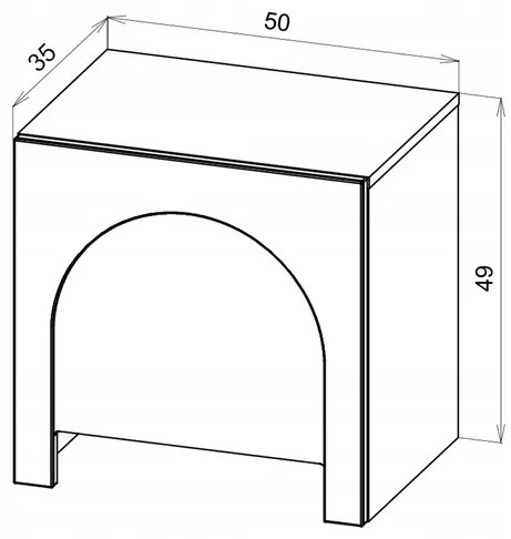 Noční stolek Arco 50 cm bílá