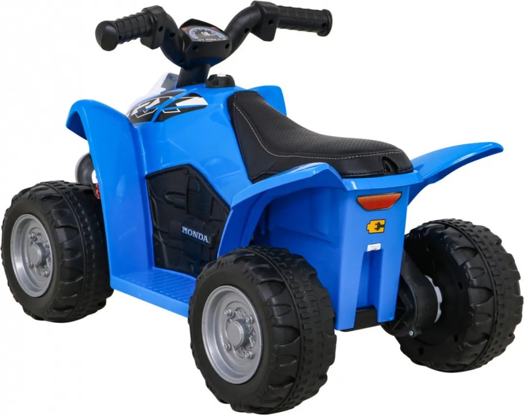 Ramiz Čtyřkolka Honda 250X TRX na baterie modrá + klakson + LED + ekokůže