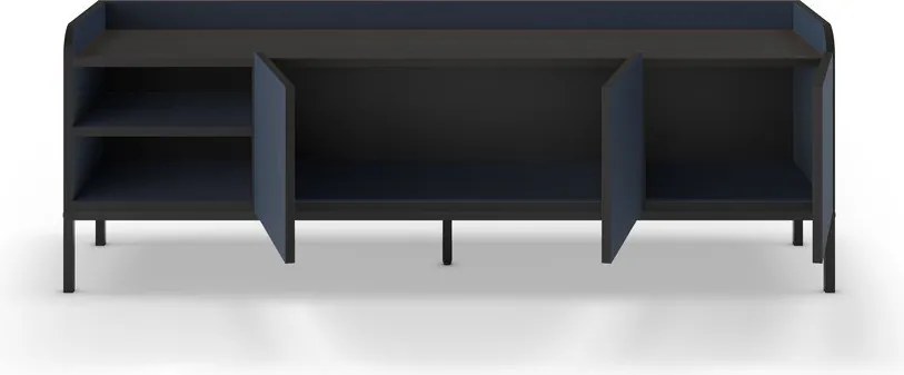 Modrý TV stolek 160x55x42 cm Adara – Marckeric